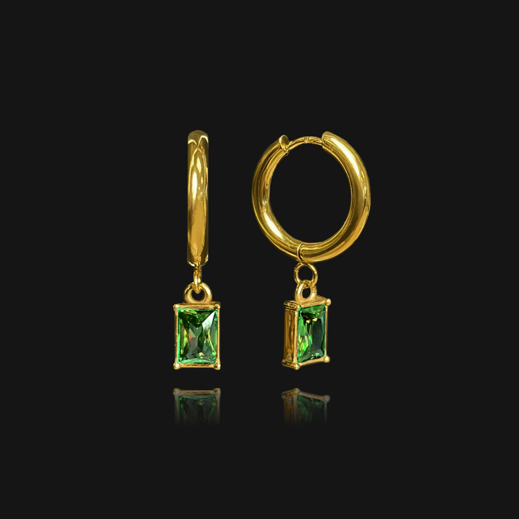 SAFFIA Emerald Crystal Hoop Earrings | NIKITA Jewellery