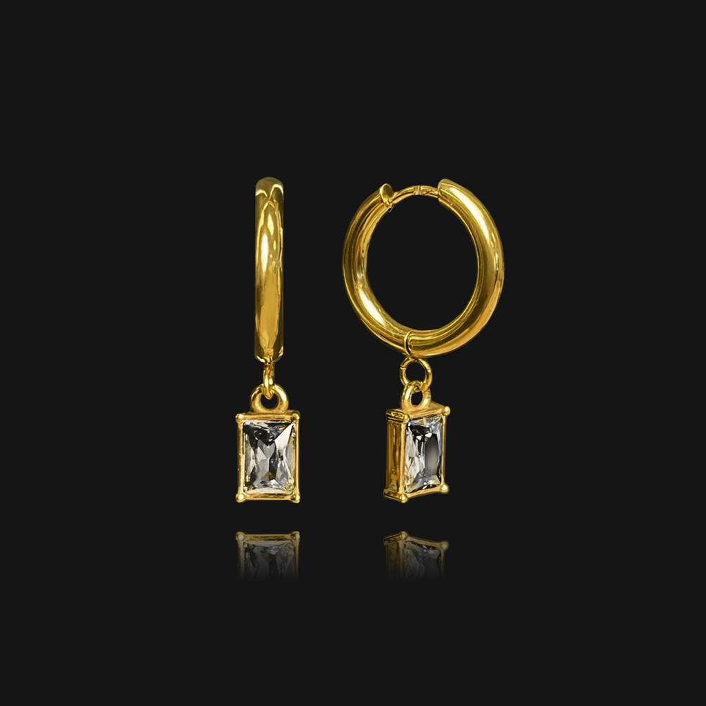 SAFFIA Clear Crystal Hoop Earrings | NIKITA Jewellery